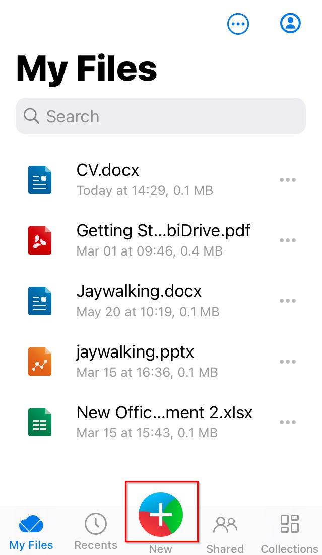 Create MobiOffice documents in MobiDrive iOS – MobiSystems Create MobiOffice documents in MobiDrive iOS – MobiSystems